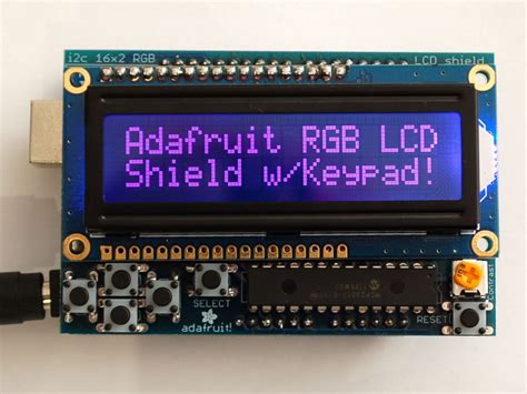 Rgb Lcd Shield Kit W 16x2 Character Display Only 2 Pins Used Shields Arduino Platforms
