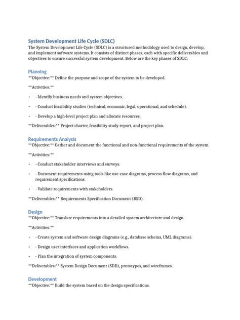 system development life cycle pdf software development process