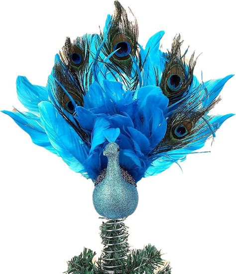 Christmas Peacock Tree Topper Artificial Peacock Birds