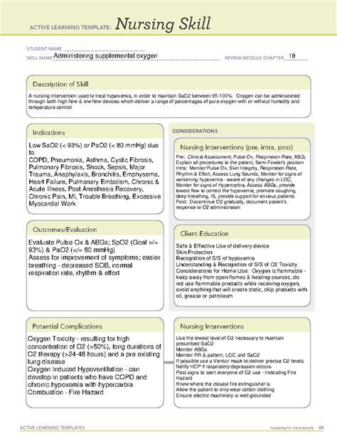 Active Learning Template Nursing Skill Oxygen Therapy At Lara Bunton Blog