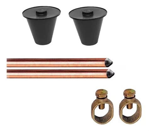 Kit Haste Aterramento Cobre 5 8 X 2 4mts Conector Caixa