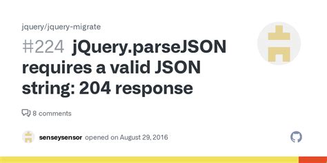 jquery parsejson requires a valid json string 204 response · issue