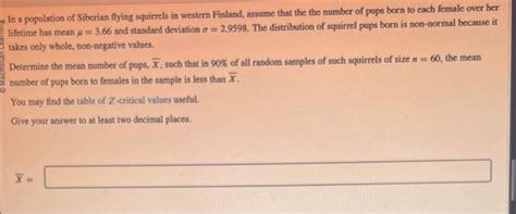 Solved In A Population Of Siberian Flying Squirrels In