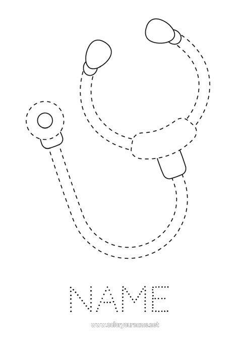 Coloring Page No2437 Doctor Health Professions Stethoscope