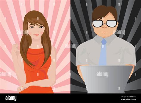 geek cartoon stock vector images alamy