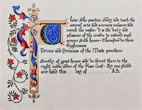 Custom Medieval Scroll With Calligraphy And Illumination Etsy