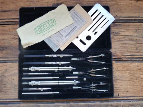 Antique Vintage Riefler A20 Precision Compass Draughtsman Drawing Set