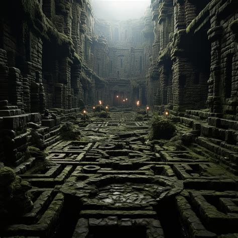 Premium Photo Scary Underground Labyrinths