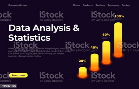 データ解析および統計アイソ メトリック グラフとランディング ページ テンプレートですweb サイト ページ テンプレート 3dのベクター