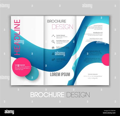 Vector Template Leaflet Design With Color Lines Stock Vector Image