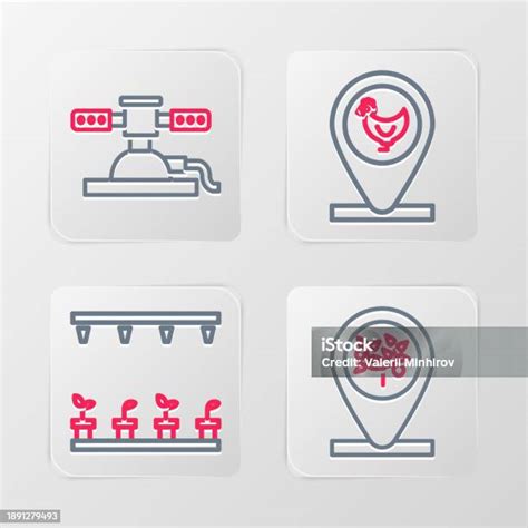라인 위치 및 나무 설정 자동 관개 스프링클러 닭 농장 위치 및 아이콘 벡터 0명에 대한 스톡 벡터 아트 및 기타 이미지 0명 고기 관개 장비 Istock