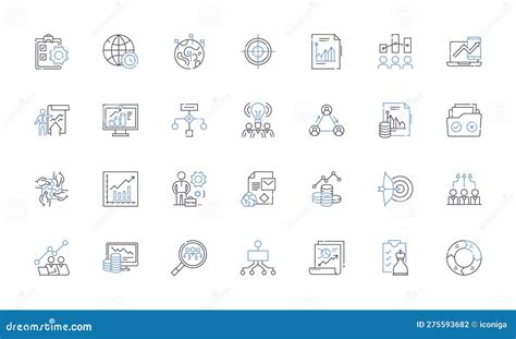 Project Management Line Icons Collection Planning Scheduling