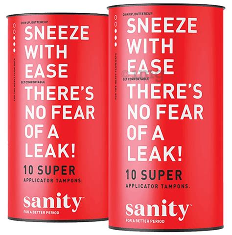 Sanity Super Applicator Tampons 10 Each Buy Combo Pack Of 20 Packs