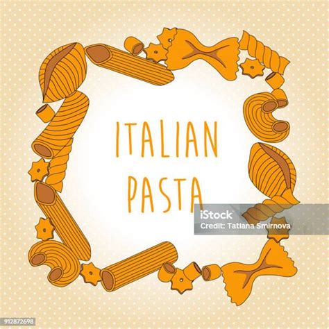 이탈리아 파스타 종류와 글자 손으로 그린 벡터 일러스트 레이 션 공예에 대한 스톡 벡터 아트 및 기타 이미지 공예 나비 넥타이 파스타 네덜란드 Istock