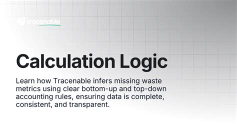 Calculation Logic Tracenable Documentation