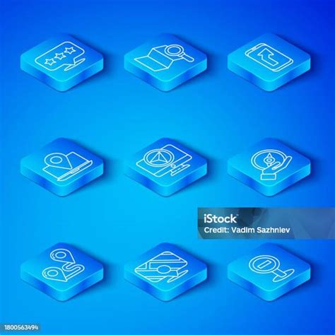 선 경로 위치 설정 마커가 있는 모니터 도시 지도 탐색 인포그래픽 나침반 도시 노트북 지도 포인터 별 및 정지 표시 아이콘 벡터 3차원 형태에 대한 스톡 벡터 아트 및 기타