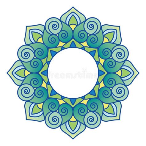 Colorful Rangoli Design With A Circle In The Center Isolated On A White