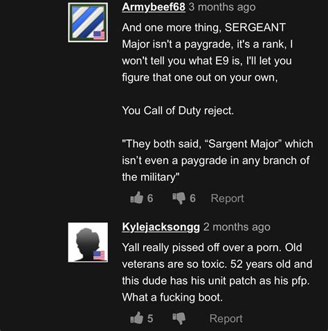 Dude Has His Unit Patch As His Pfp On A Porn Site R JustBootThings