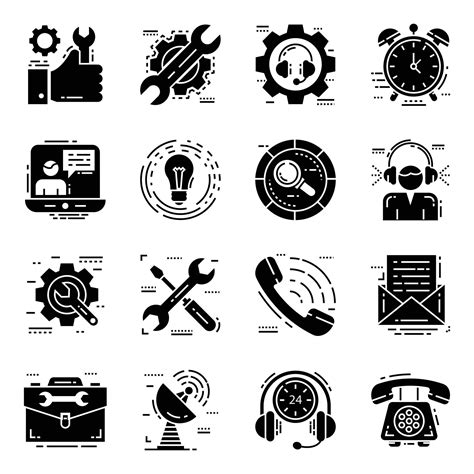 Pack Of Technical Tools Solid Icons Vector Art At Vecteezy