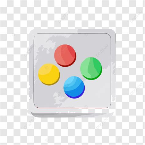 네 가지 색상의 사각형이 있는 작은 버튼 벡터 흰색 배경에 포함된 단순한 다채로운 아이콘 그림자 없음 작은 프레임 중앙 Png 일러스트 및 벡터 에 대한 무료