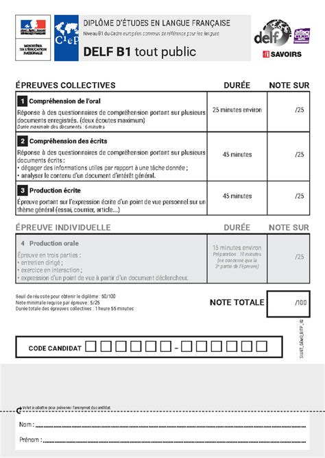 Exemple 4 Sujet Delf B1 Tp Document Candidat Comprehension Ecrite Orale
