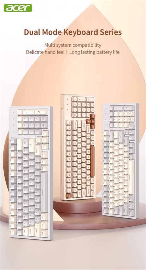 Acer Wireless Keyboard And Mouse Set Bluetooth 2 4g Wireless Connection Light Effect Type C