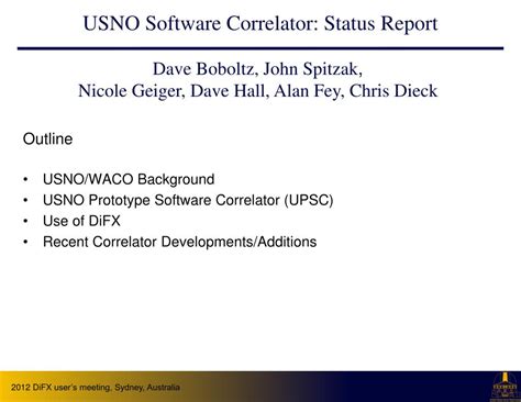 Ppt Usno Software Correlator Status Report Powerpoint Presentation Free Download Id 1584512