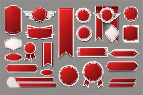 Premium Photo Vector Red Banner Sticker