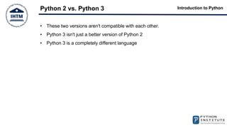 IHTM Python PCEP Introduction To Python PPTX