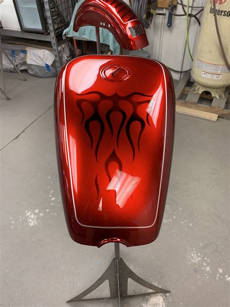 Flamed Kandy Red Harley Tank
