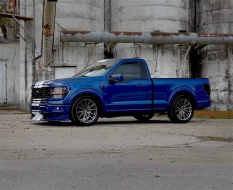 Blue And White Striped Supercharged Ford F 150 Single Cab Looks Ready For