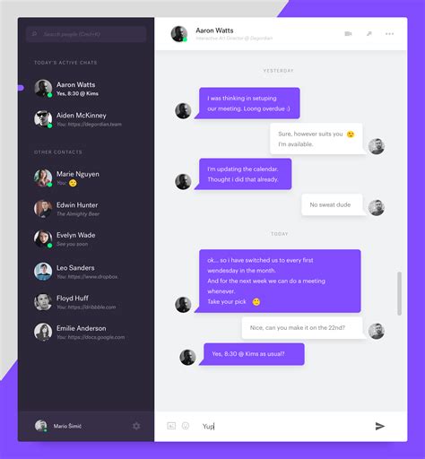 Chat module UI Challenge Week 06 by Mario Šimić on Dribbble