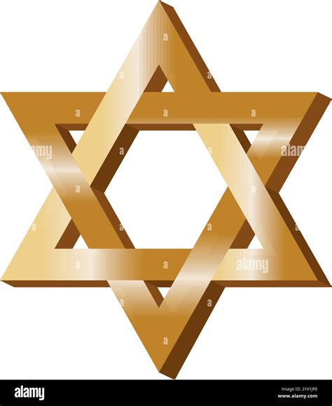 Golden Star Of David Symbol With 3d Effect Vector Stock Vector Image
