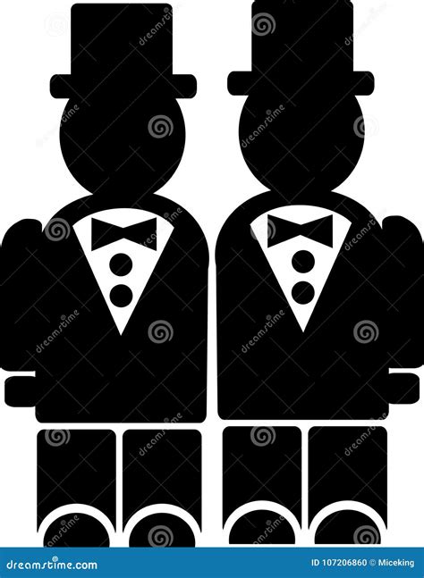 Gay Wedding Couple Icon Stock Vector Illustration Of Engagement