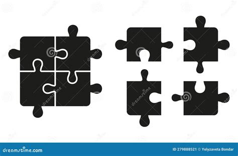 Puzzelstukjes Komen Overeen Met Een Combinatie Van Een Silhouette Ikoon