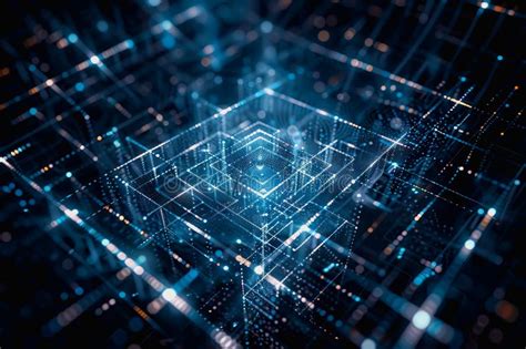 Binary Numeric Data Transmission Chain Of Nodes Connected In A Network