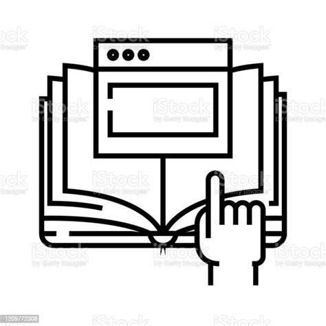 Icône De Ligne Dapprentissage En Ligne Signe De Concept Illustration De