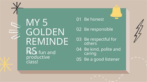 Green Blackboard Handwritten And Illustrated Classroom Rules Education Presentationpptx