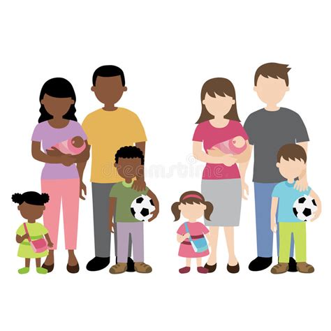 Illustration Africaine Et Caucasienne De Famille Illustration De Vecteur Illustration Du