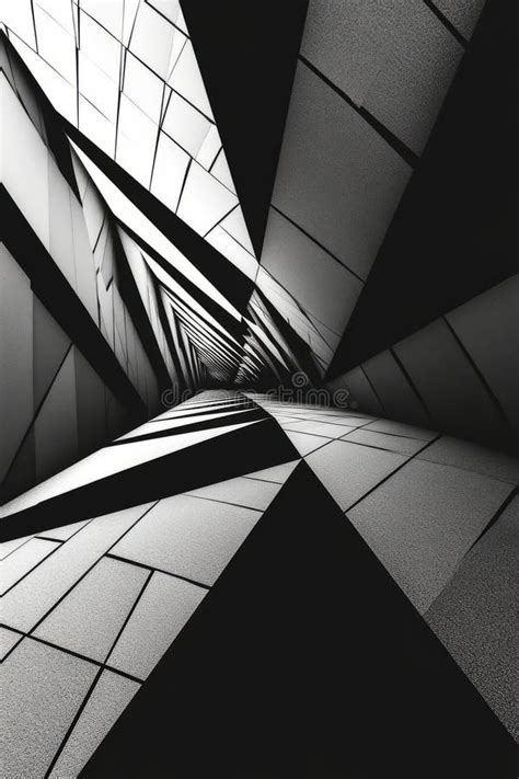 A Minimalist Black And White Geometric Design Composed Of Interlocking