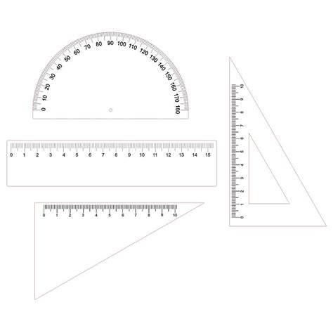Math Geometry Ruler Set Laser Cut Cdr Pdf File Free Download Vecty