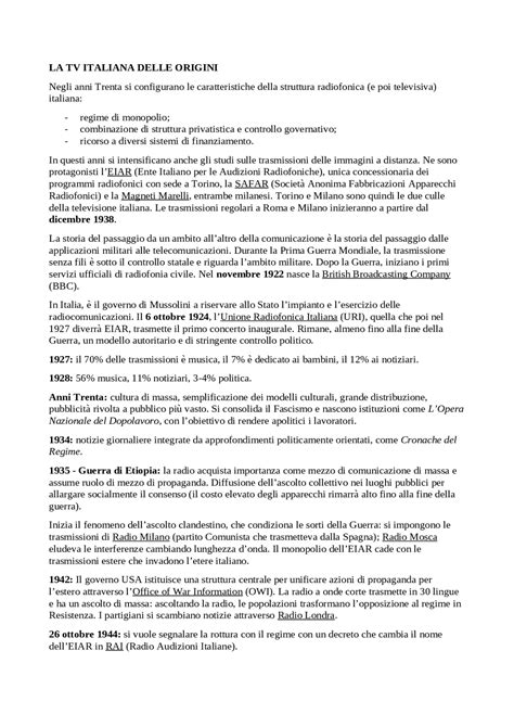 Riassunto Slides Modulo 1 Appunti Di Storia Della Radio E Della