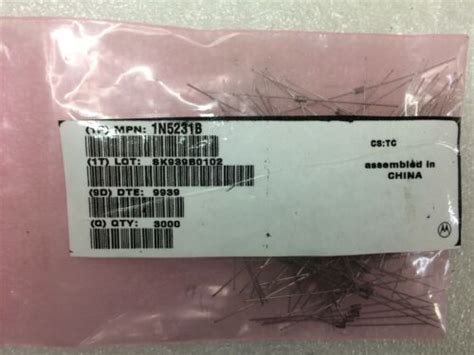 1n5231b Motorola Diode Zener 5 1v 500mw Do35 30 Pieces Ebay