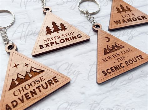 Adventure Keychain Svg Glowforge Keychain Files Key Chain Etsy