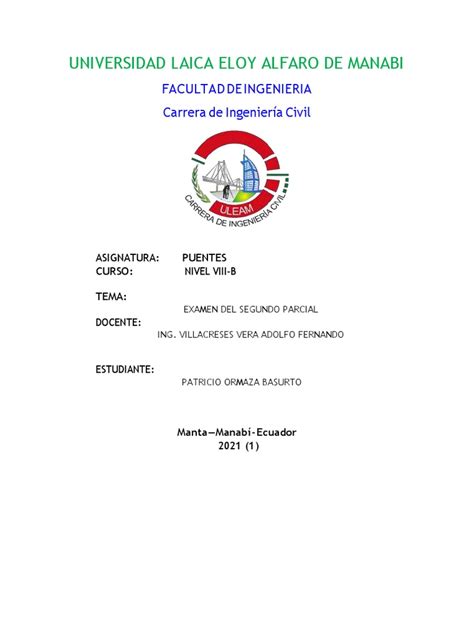 Ormaza Patricio 2p Pdf Ingeniería Estructural Ingeniero Civil