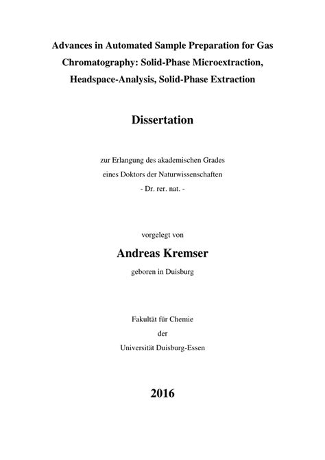 Pdf Advances In Automated Sample Preparation For Gas Chromatography