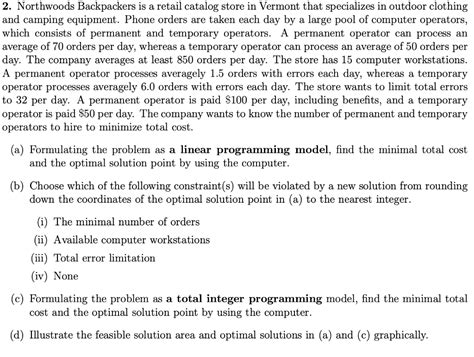 Solved Plz Answer Part C Using Excel Solver Formulate