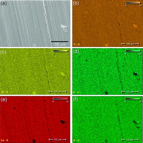 Sem Image A And Eds Mapping Of The Element Composition B F Of A