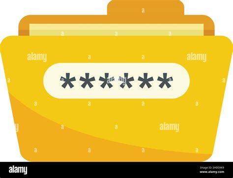 Folder Access Authentication Icon Flat Illustration Of Folder Access