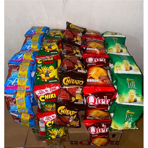 Jual Aneka Snack Chiki Chitato Qtela Jetz Twist 10 Bungkus Snack Chiki Terenak Dan